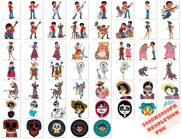 Disney Coco Png Svg Bundle, Coco Characters Png Sublimation – AlyzKids