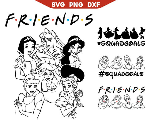 Disney Princesses Friends Outline Svg – AlyzKids