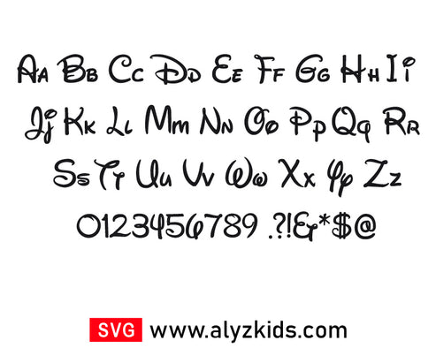 Disney Font Svg Free, Walt Disney Alphabet Svg Free – AlyzKids