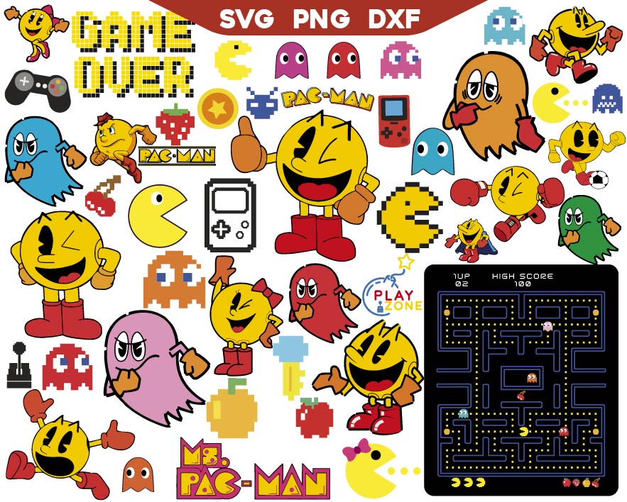 Pacman Svg Bundle, Pacman Svg – AlyzKids