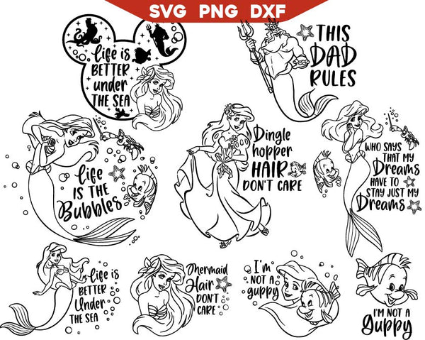The Little Mermaid Quotes Svg Bundle, Ariel Quotes Svg – AlyzKids
