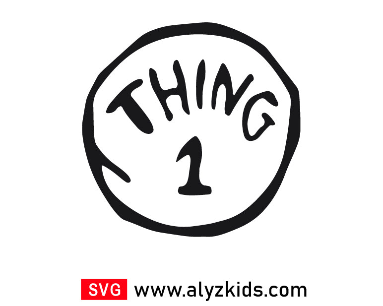 Thing 1 Svg Free, Dr Seuss Svg Free – AlyzKids
